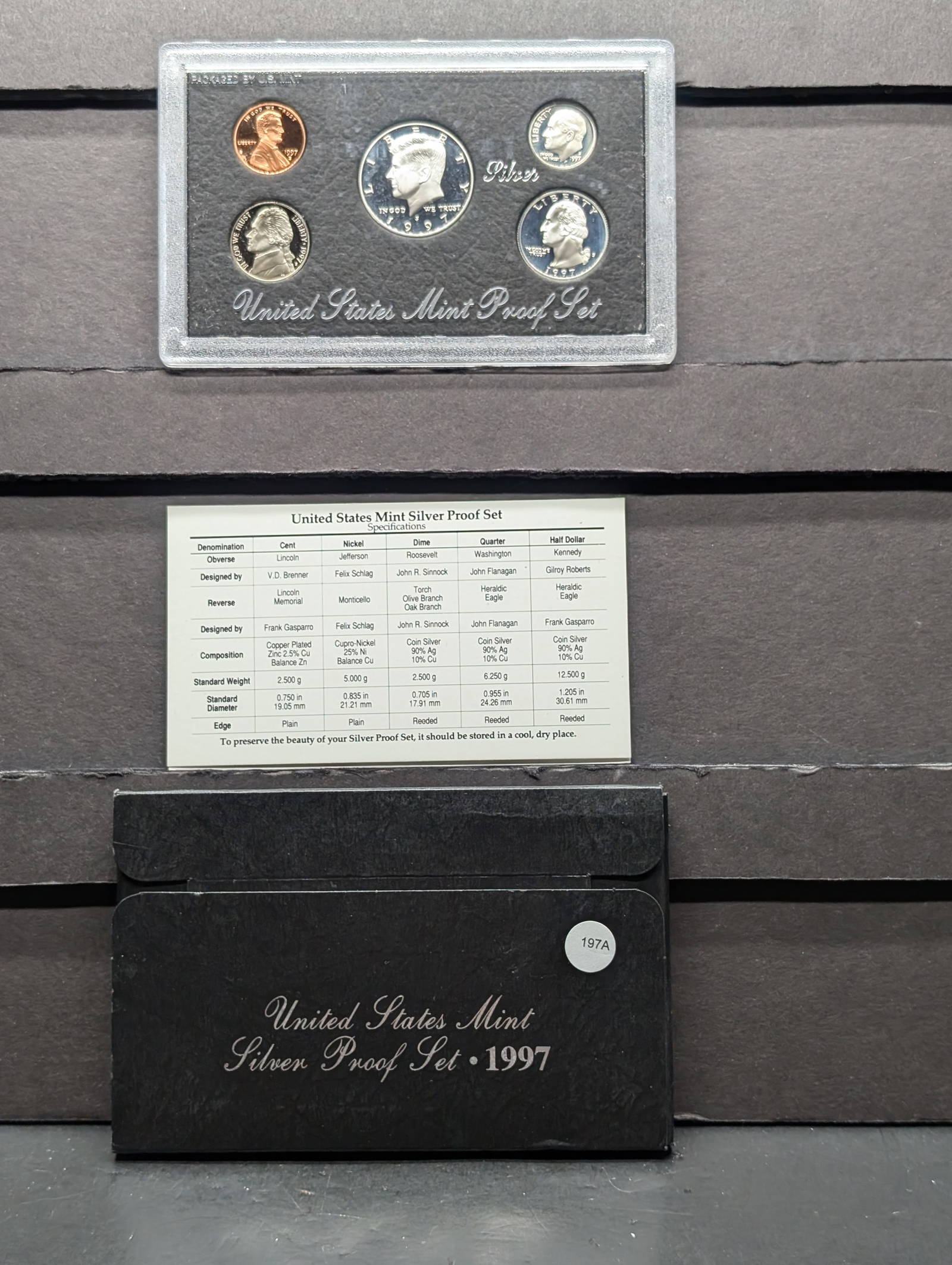 1997-s Silver Proof Set In Original Government Box. Gem Auction