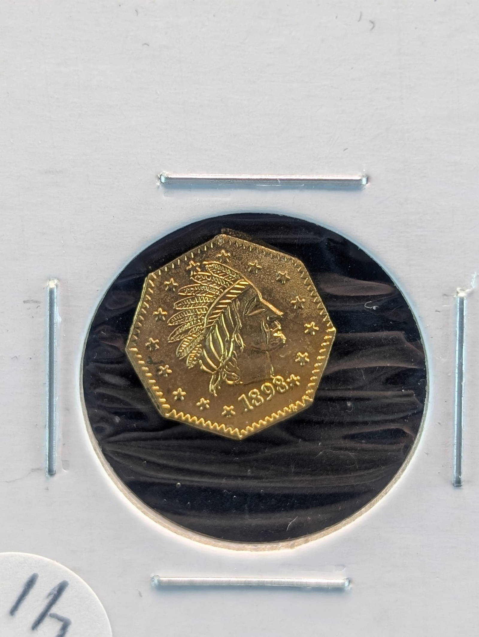 1898 California Gold One Fractional, Indian-bear Merchant Token Auction