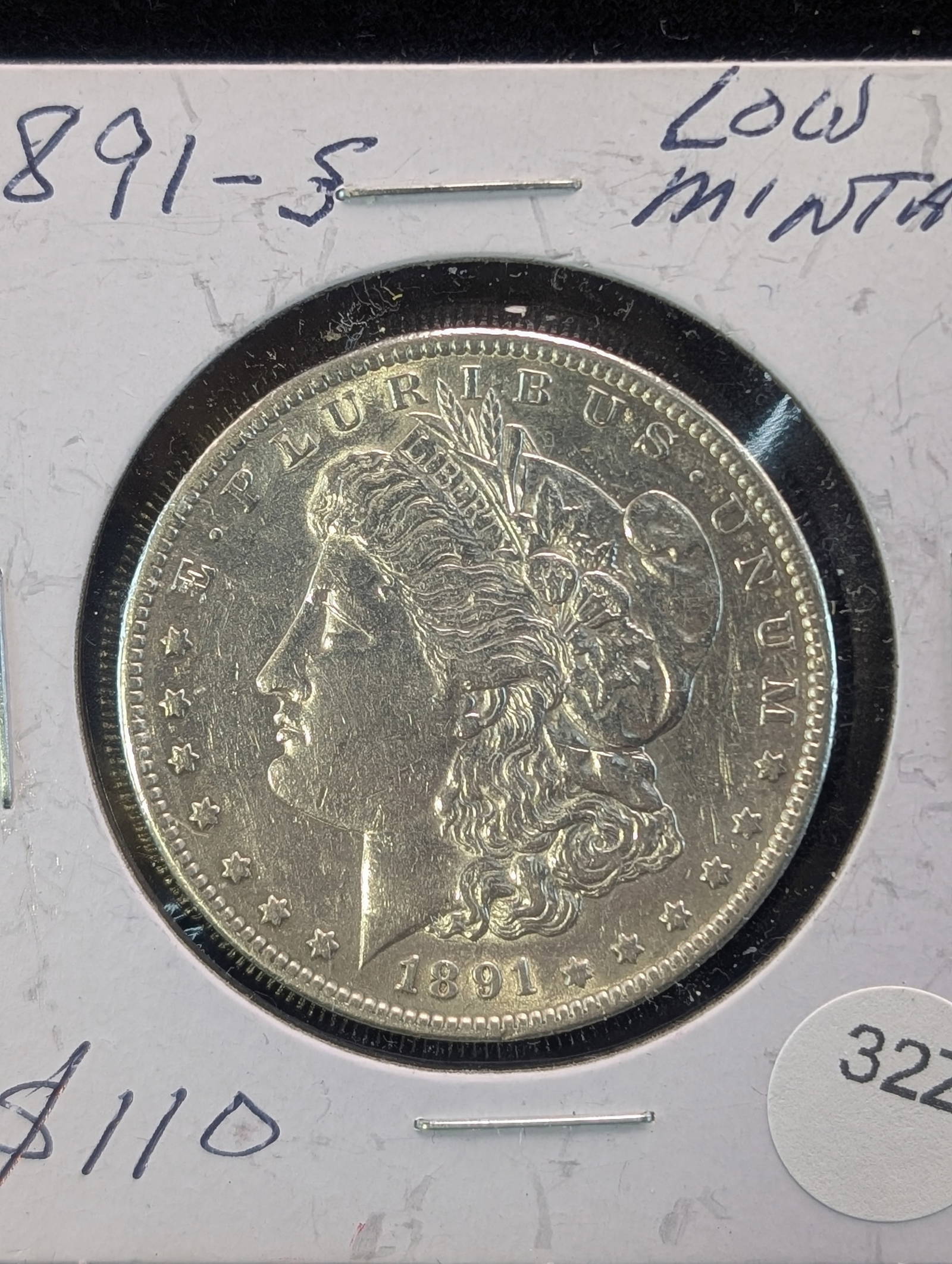 1891-s "low Mintage" Morgan Dollar Auction