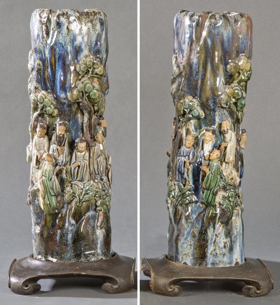 Pair of stoneware Shiwan vases partially glazed and - Oct 23, 2019 ...