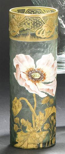 Legras Et Cie. Cylindrical Vase Of Folded Glass And