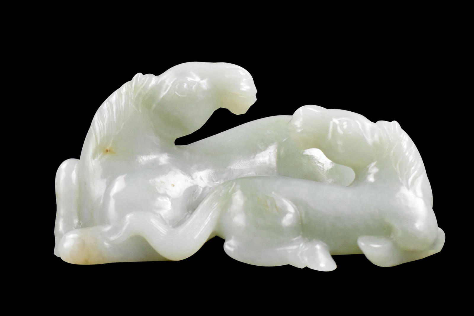 Chinese Jadeite Carved Horses Auction