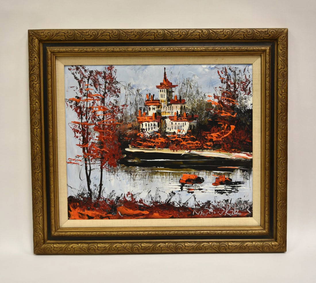 Oil Painting On Canvas Of Castle Auction