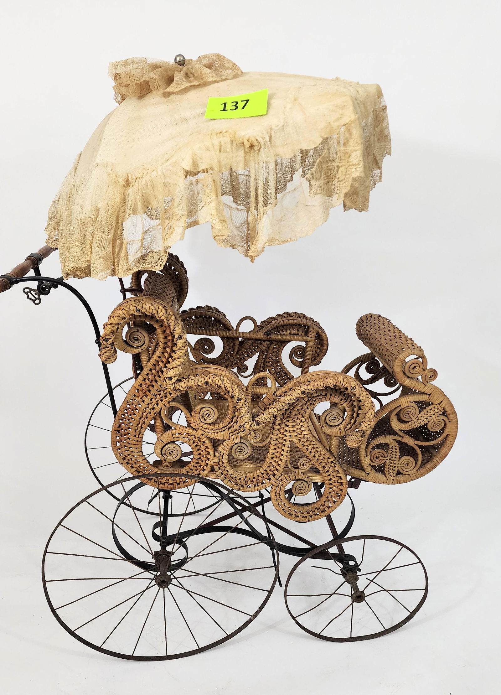 Elaborate Victorian Wicker And Rattan Carriage