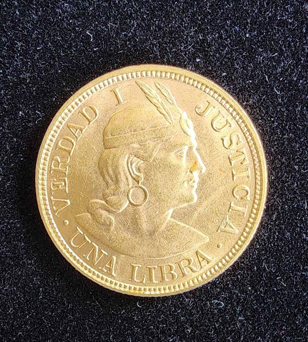 1917 Peru 1 Libra Gold Coin Auction