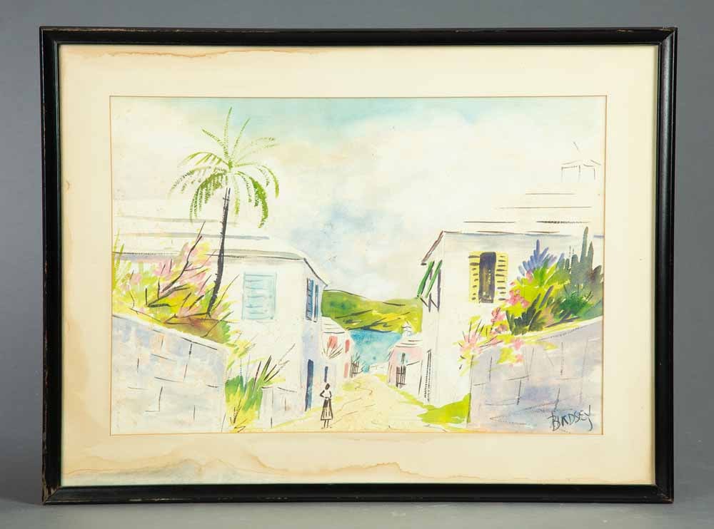 Village In Bermuda By Alfred Birdsey (bermuda, 1912-1996) Auction