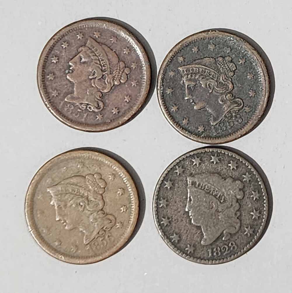 Four Early American Large Cents Auction