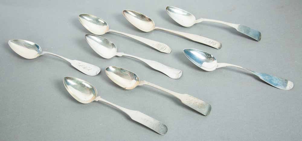 Group Of Coin Silver Serving Spoons Auction