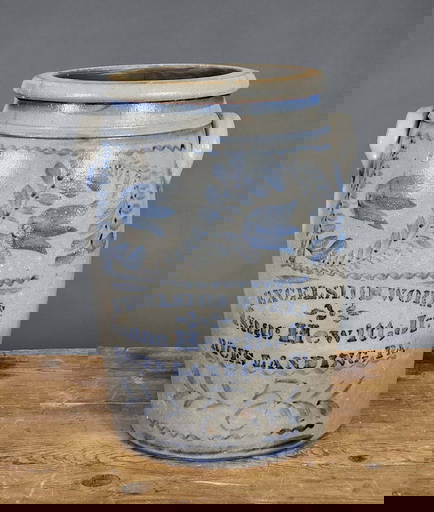 Decorated Isaac Hewitt Stoneware Jar