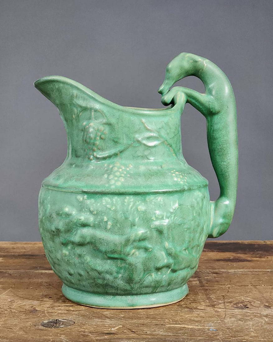 Vance Pottery Hound-handled Pitcher Auction