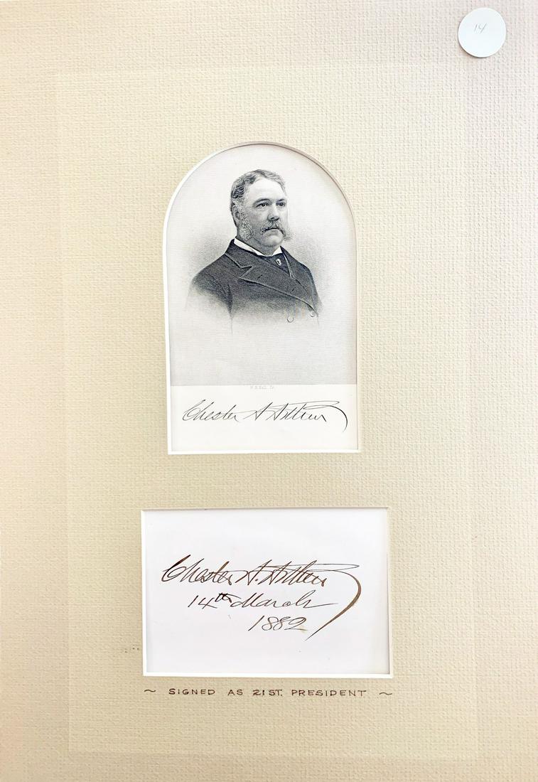 "CHESTER A ARTHUR SIGNATURE AS PRESIDENT" - Aug 05, 2019 | Coins and ...