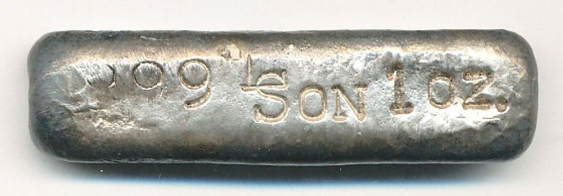 Vintage Rare Silver Bullion 1 Oz Silver Bar