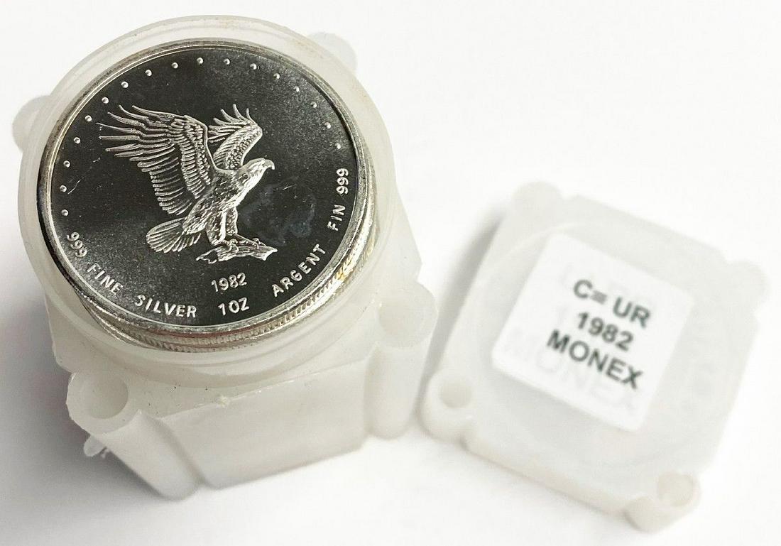 Vintage 1982 Monex 1 Oz Silver Rounds