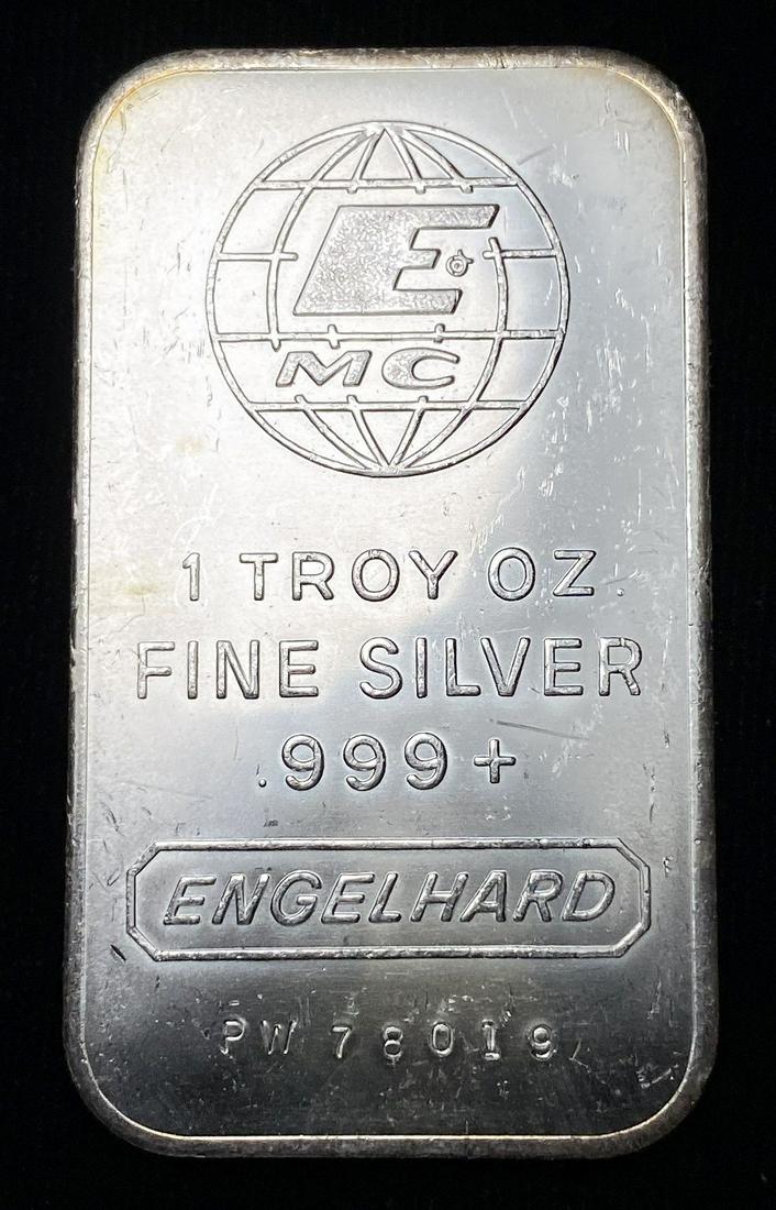 Vintage Engelhard 1 Oz. Silver Bar