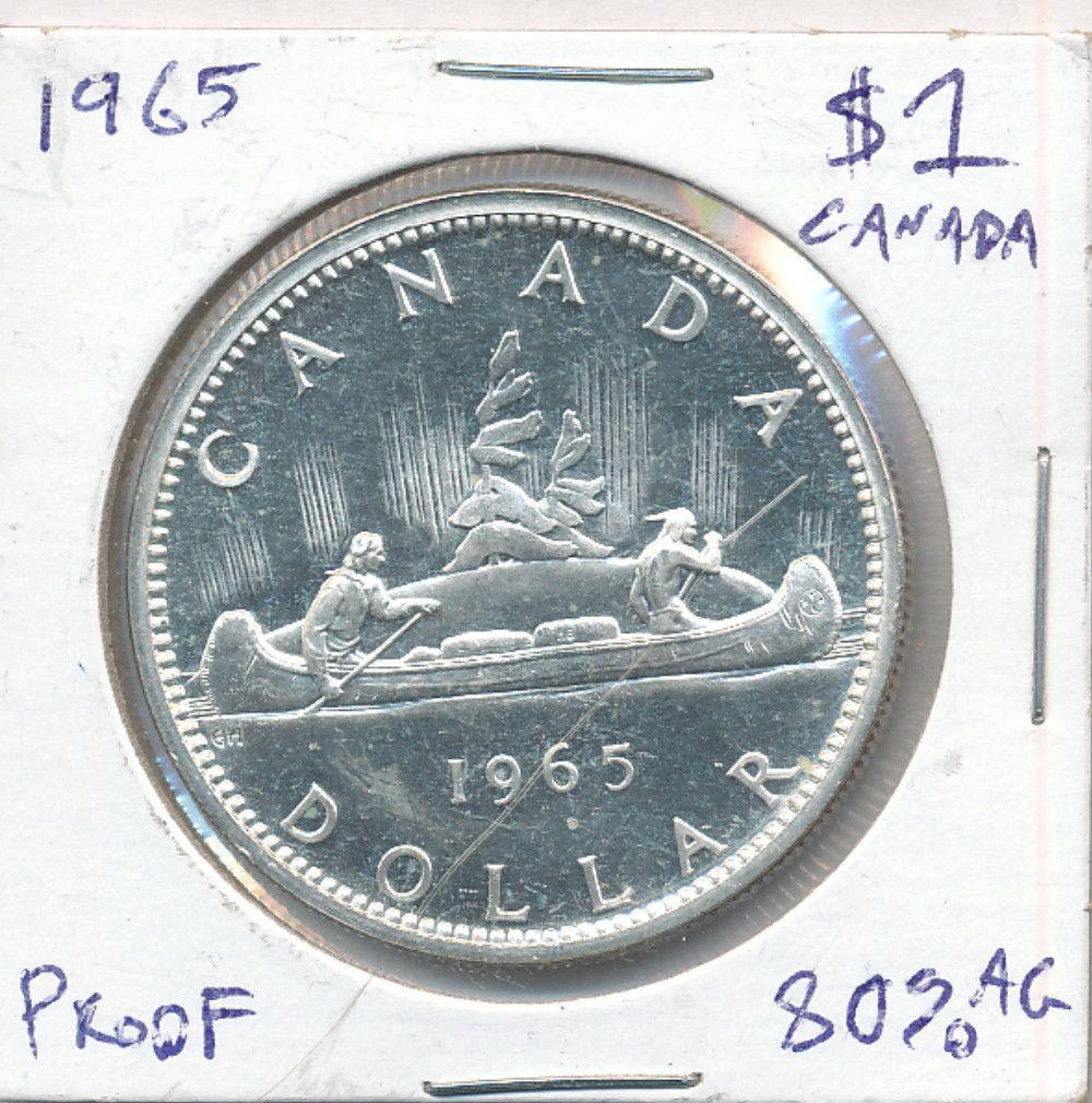 1965 Canada Proof Like Silver Dollar