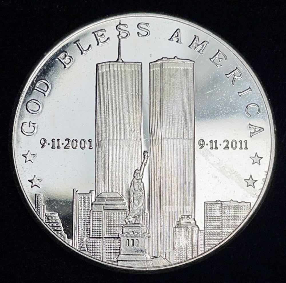911 Twin Tower 10th Anniversary .999 Silver 1 Oz Coin