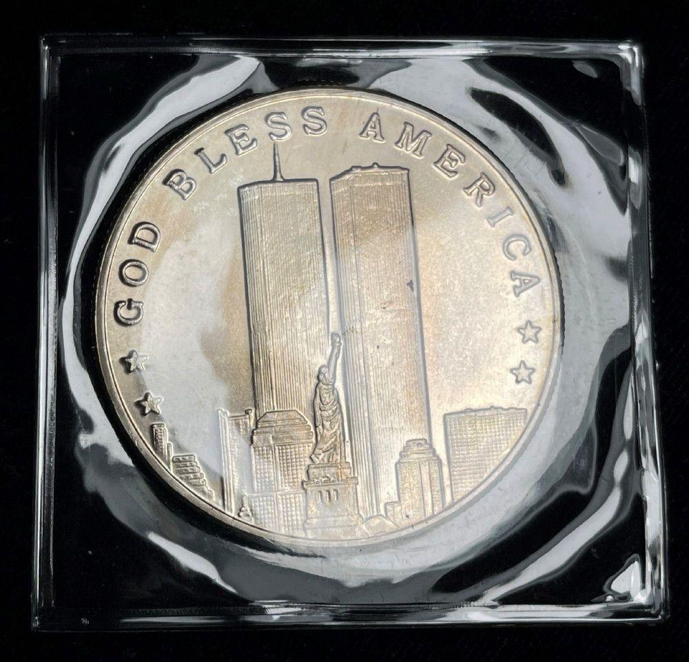 September 11 2001 World Trade Center Commem Silver Coin