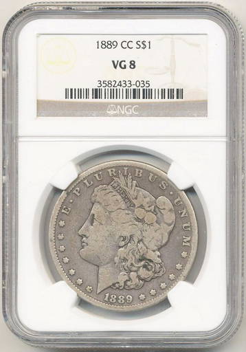 1889 Cc Morgan Silver Dollar Ngc Vg8