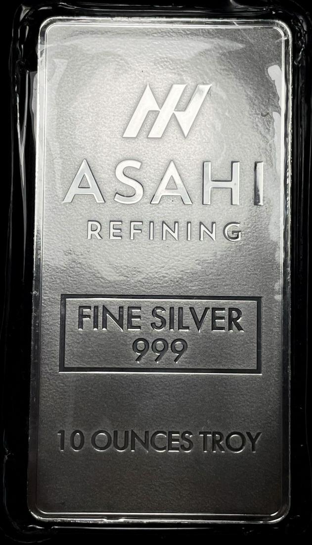 Asahi Refining 10 ozt .999 Silver Bar - Sep 21, 2022 | Coins and ...
