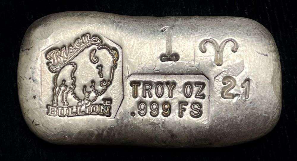 Bison Bullion 1 Ozt .999 Silver Bar Auction