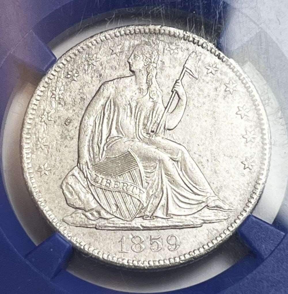 1859-o Rare Ss Republic Shipwreck Silver 50c Ngc Auction