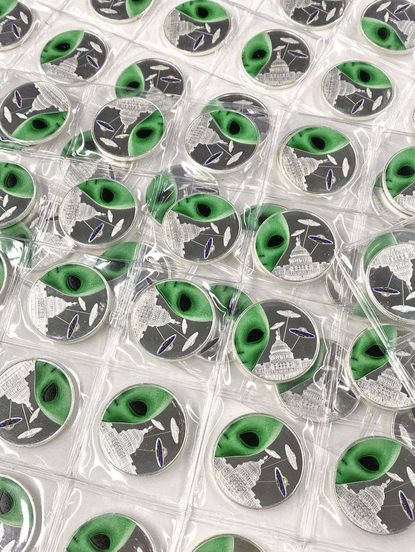Sealed (100-coins) Aliens Have Landed 1 Ozt .999 Silver Auction
