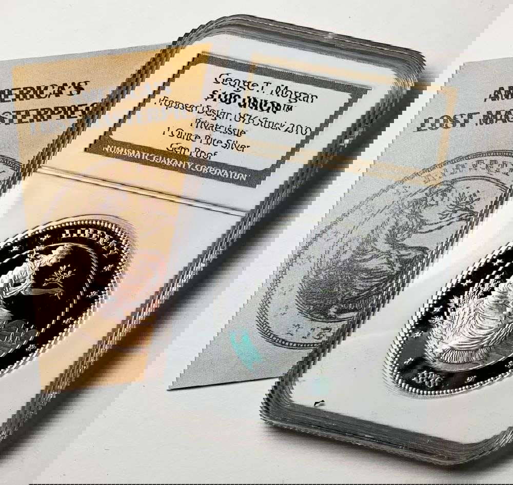 1876 George T. Morgan $100 Union 1 Ozt .999 Silver Ngc Gem Proof Auction