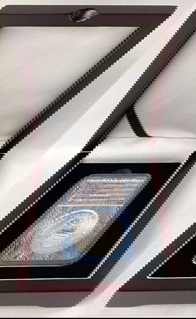 2019-p Apollo 11 50th Anniversary .999 Silver Dollar Ngc Pf70 Ultra ...