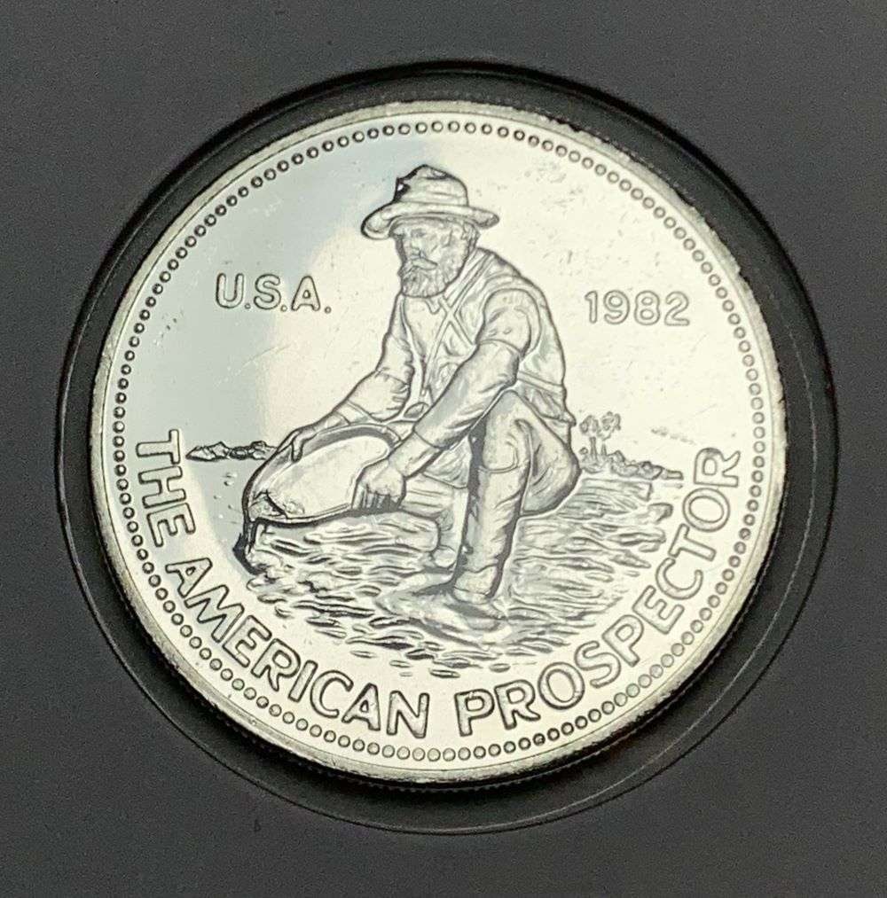1982 Engelhard The American Prospector 1 Ozt .999 Silver Auction