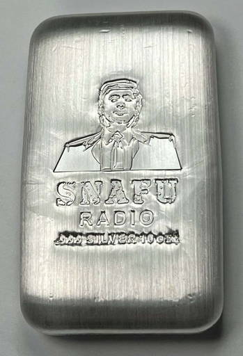 Snafu Radio 10 Ozt .999 Silver Bar