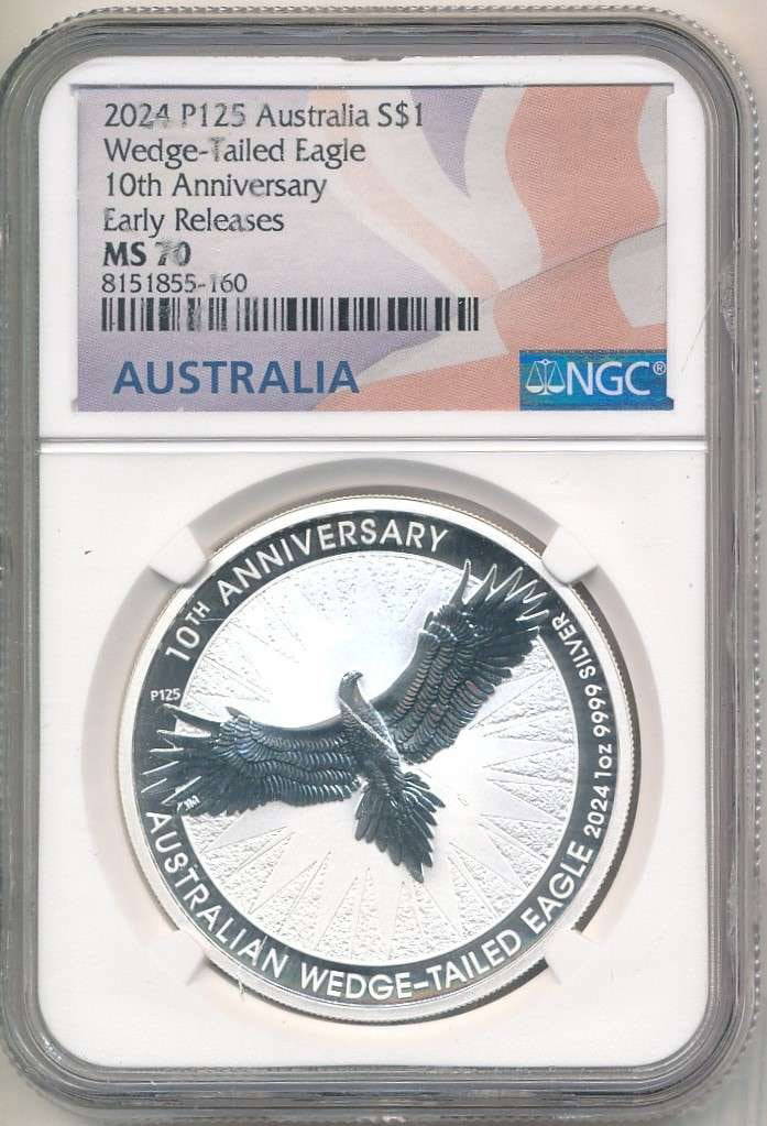 2024-p Australia Wedge-tailed Eagle 1 Ozt .9999 Silver Dollar 10th ...