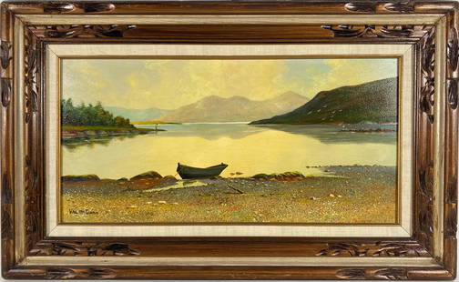 Val Mcgann Oil On Board Boats At Sea