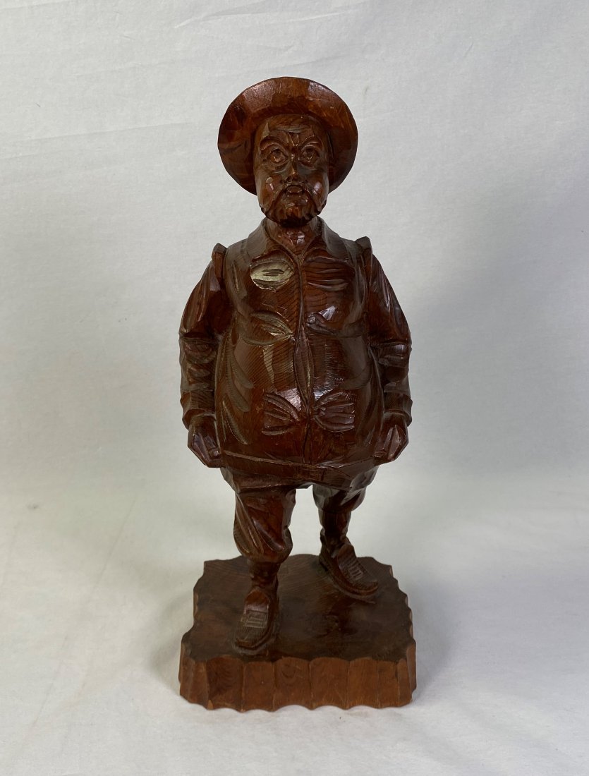 Antique Hand Carved German Wooden Sculpture