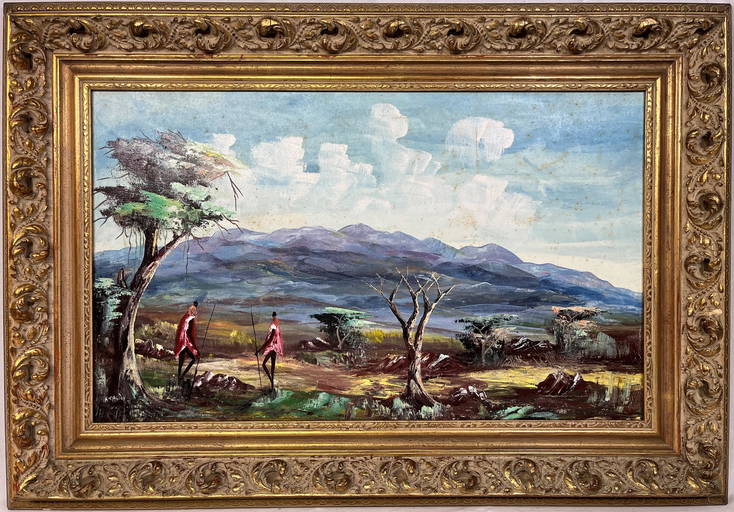 K Caston ( 20th C ) African Landscape Impressionist Oil On Canvas