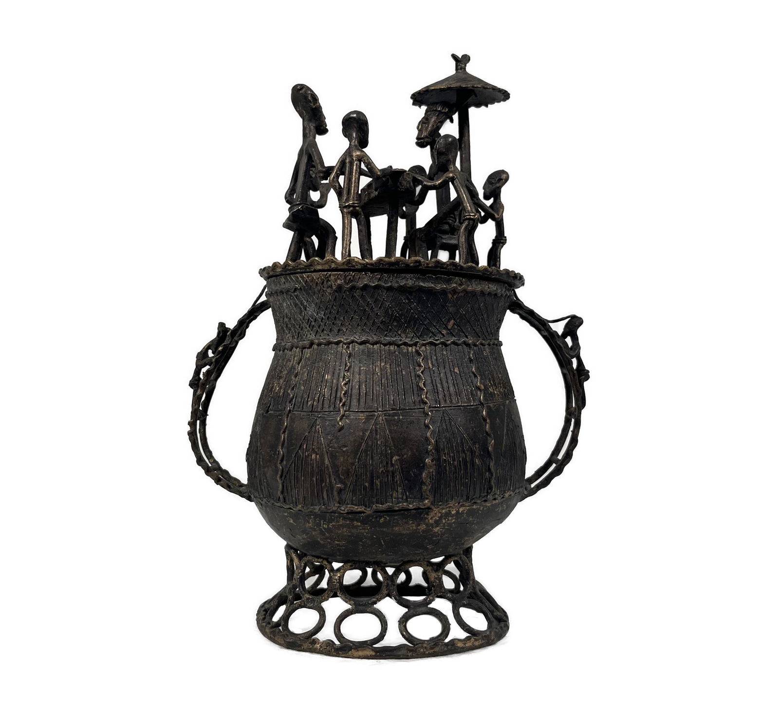 Bronze African Ashanti Kuduo Vessel Container