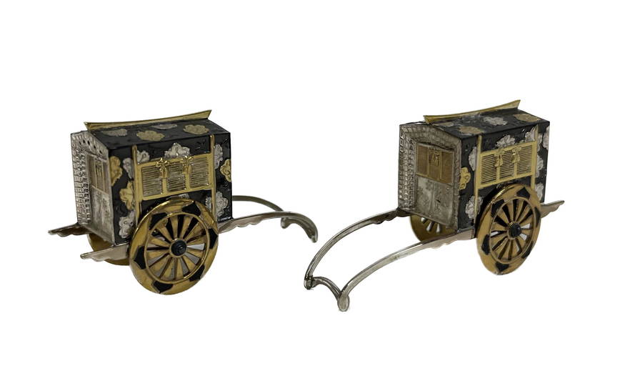 Deco japanese Export Silver Rickshaw Sculpture - Oct 09, 2022 | Gold ...
