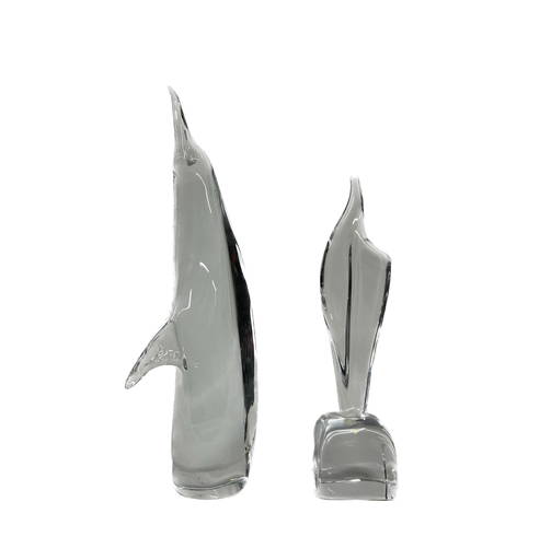 Daum France Crystal Penguin & Flame