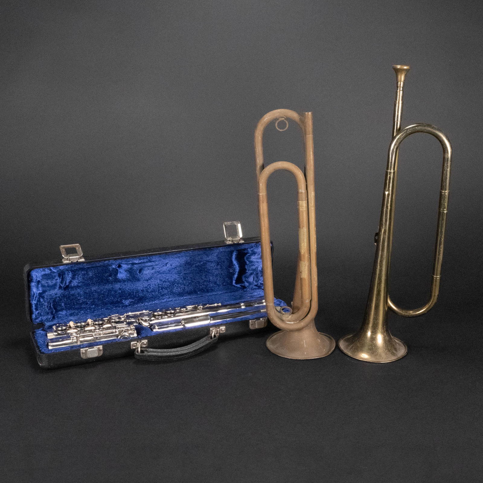 Musical Instrument Lot Bugle Flute Etc Auction