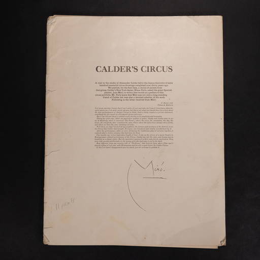 Alexander Calder Circus Portfolio By Joan Miro 1964