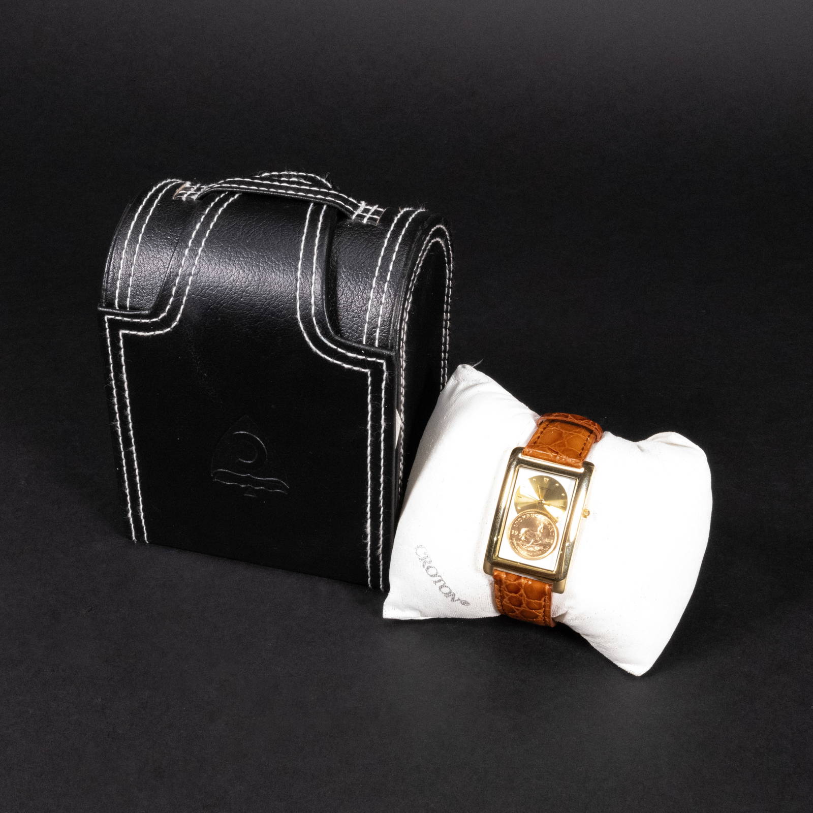 Croton Watch W/ Gold Krugerrand Coin In Case Auction