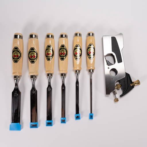 Kirschen Two Cherries 6 Pc Chisel Set & Veritas Medium Shoulder Plane Nob
