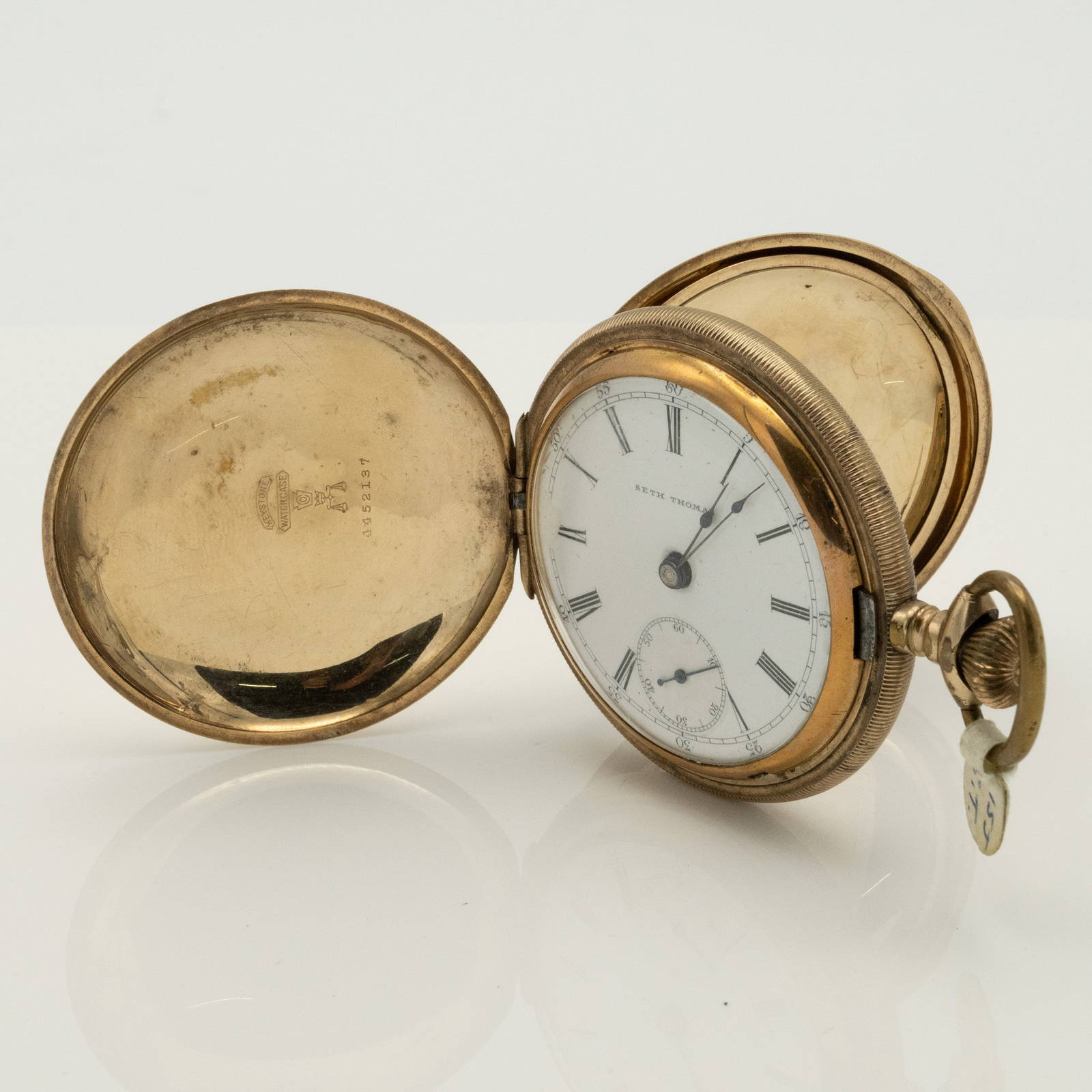 Seth Thomas Gold Pocket Watch Hunter Case Auction