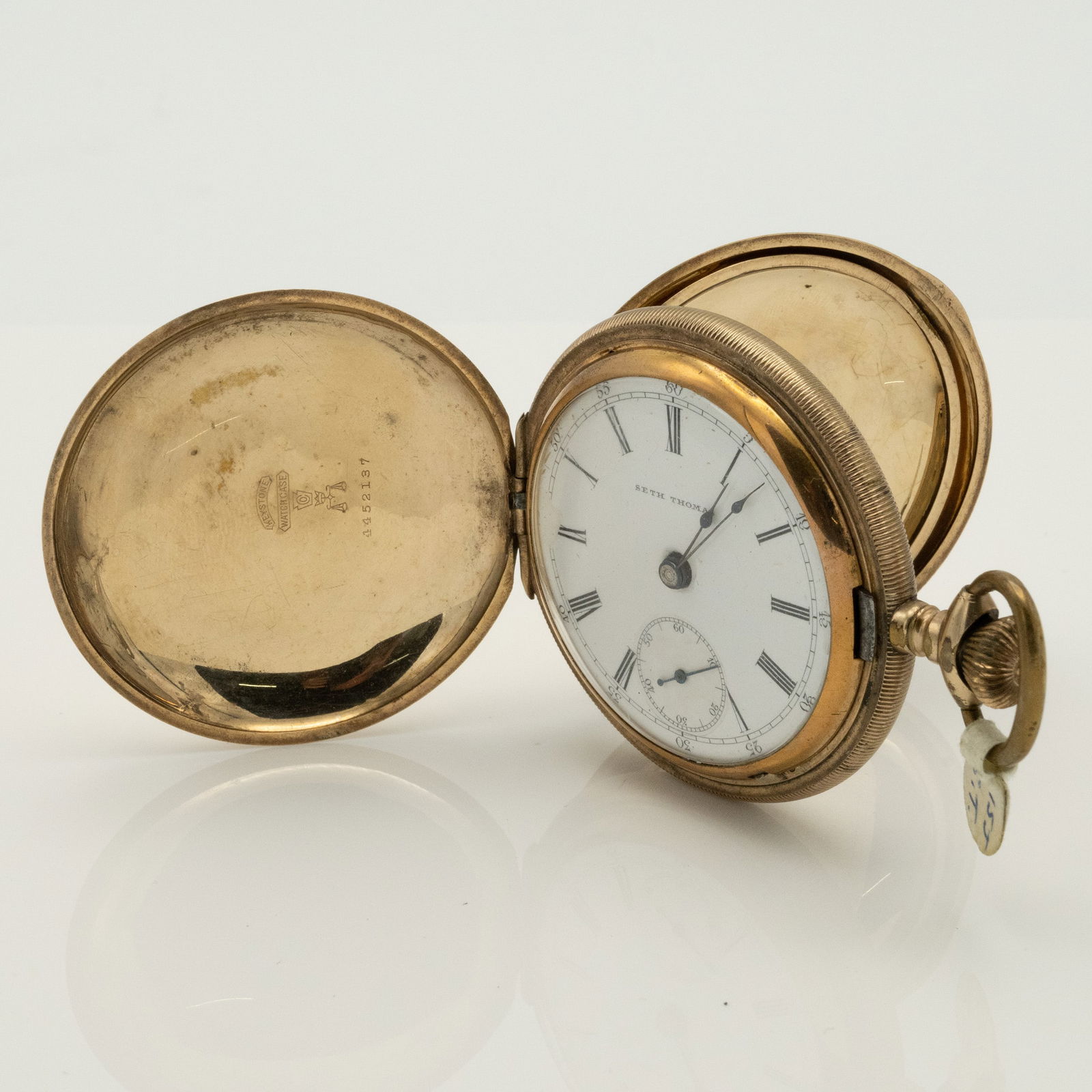 Seth Thomas Gold Pocket Watch Hunter Case Auction