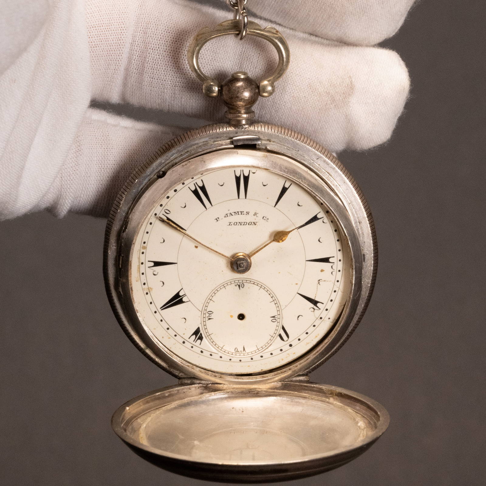 P James & Co London Coin Silver Pocket Watch For Turkish Market Hunter ...