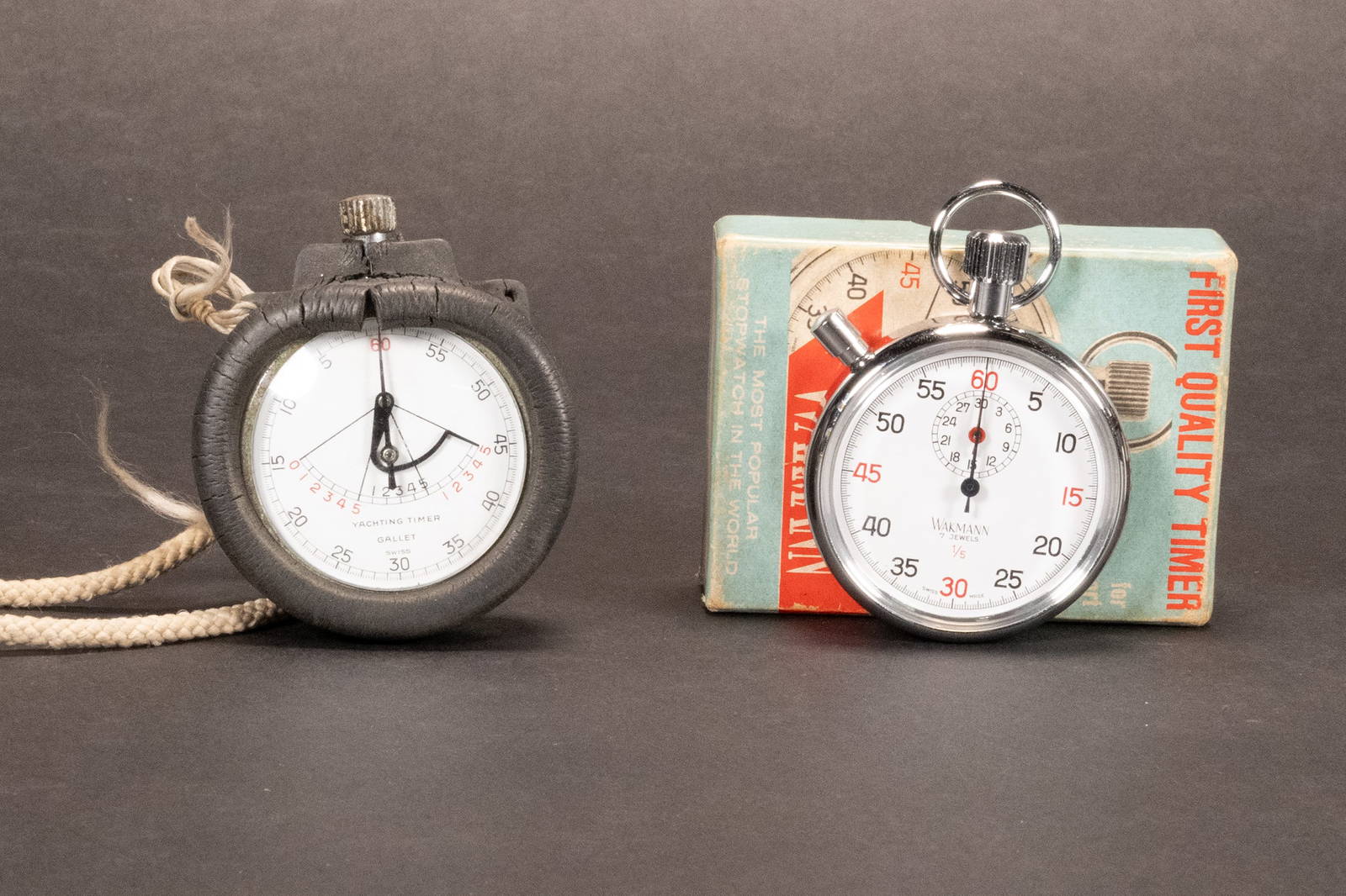 Gallet Yachting Timer & Wakmann Timer Pocket Watch Lot Auction