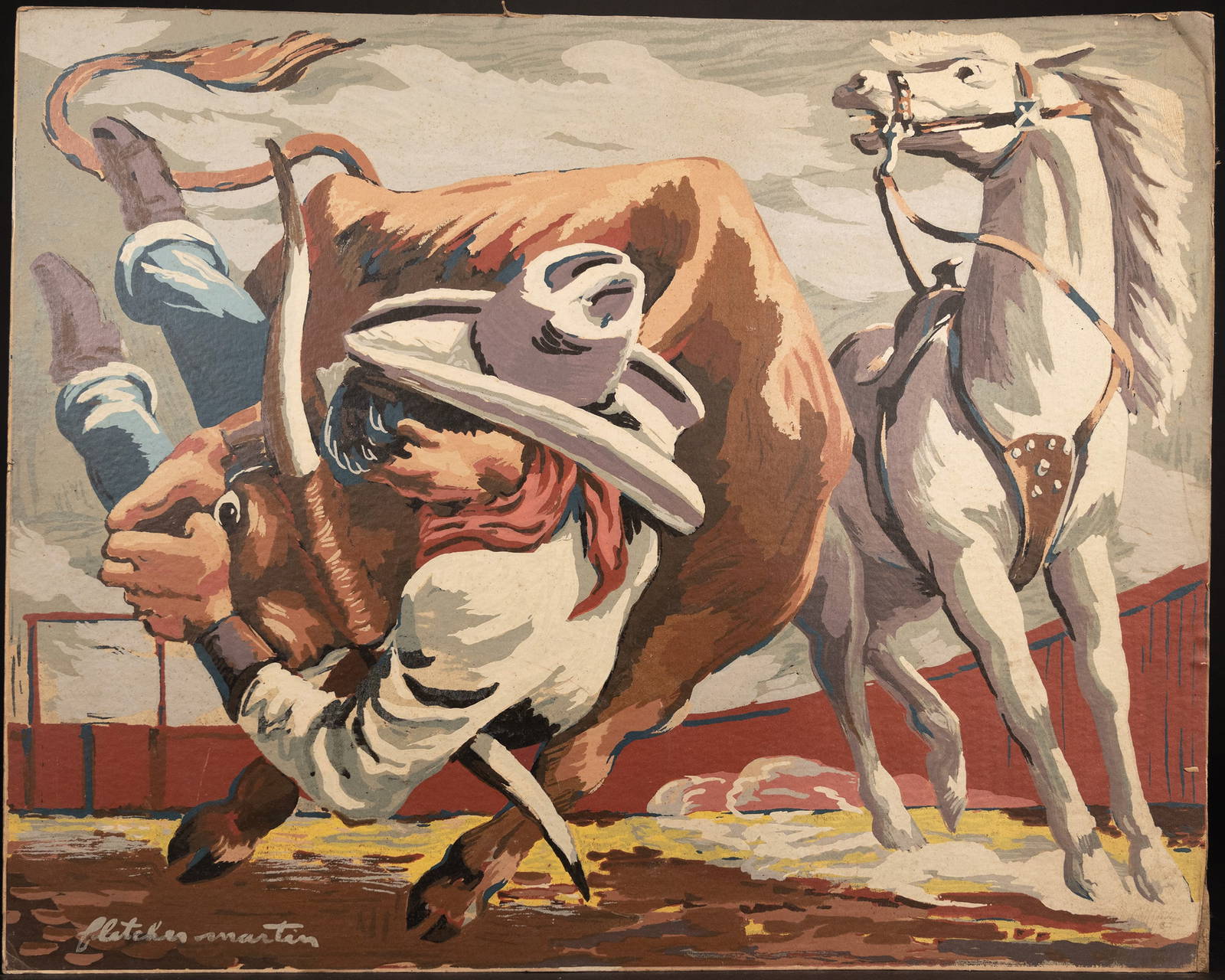 Fletcher Martin (american 1904-1979) "the Embrace Rodeo" Auction