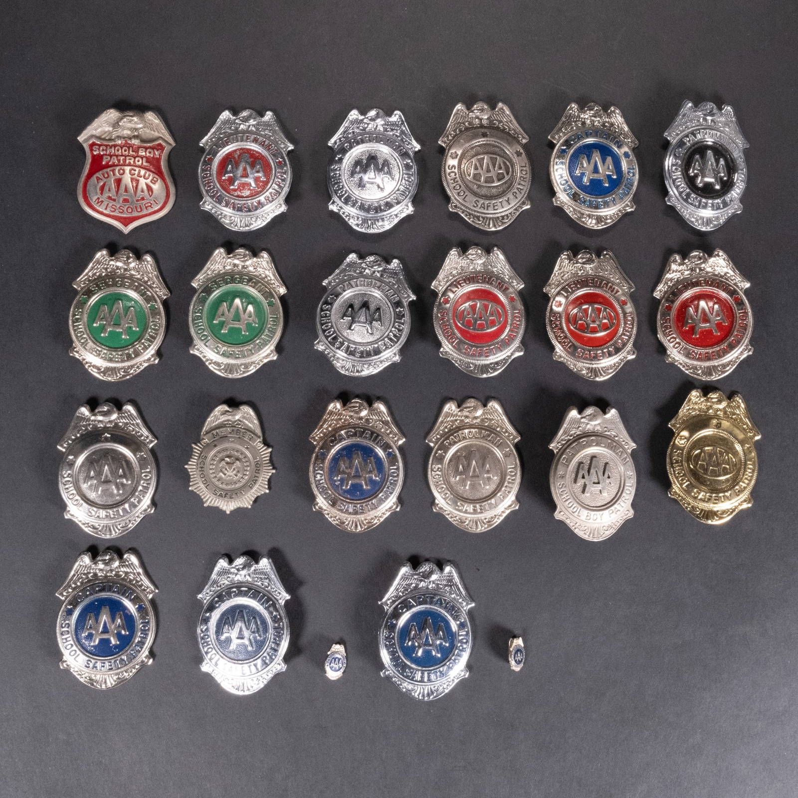 Aaa School Safety Patrol Badge Ranks Nos Group Lot Auction