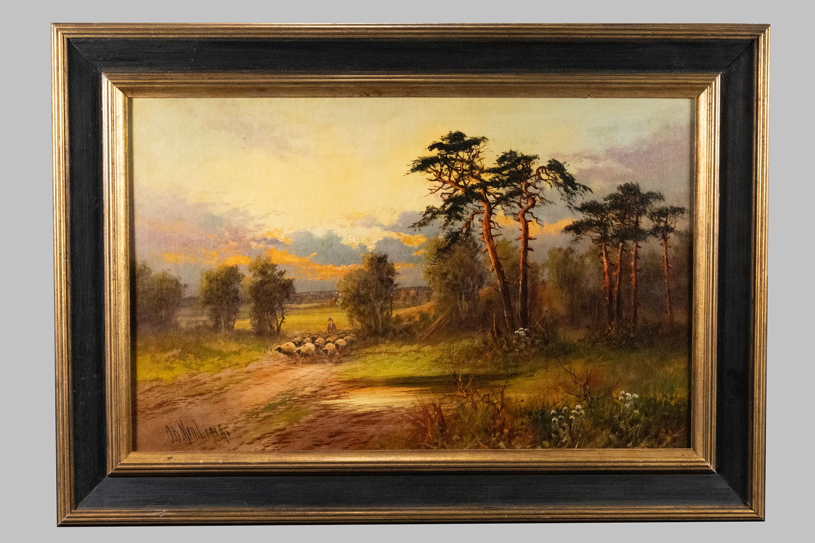 J.b. Mead (british, 19th Early 20th Century) Pastoral Landscape Oil