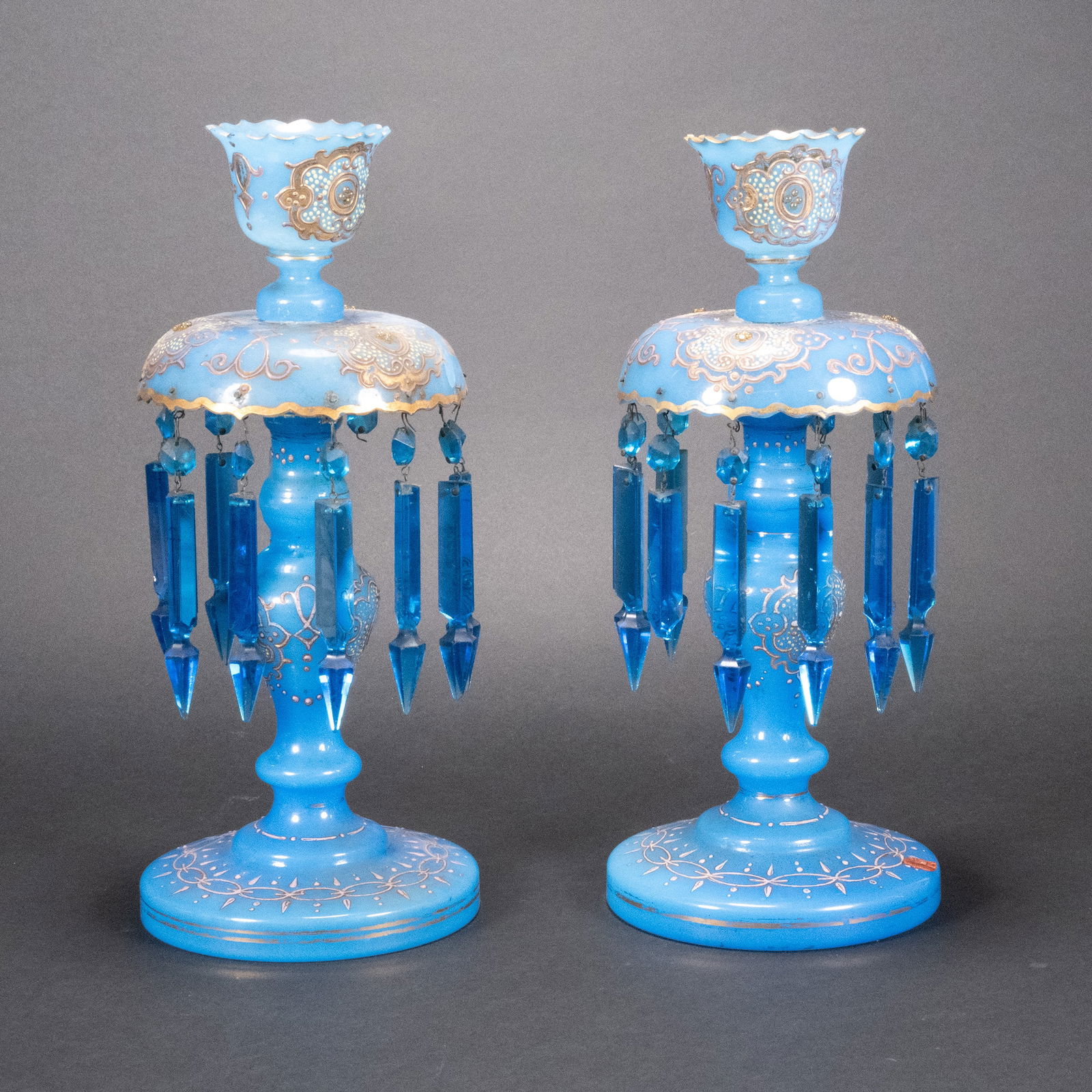 19th C. Persian Qajar Lusters By Baccarat Auction