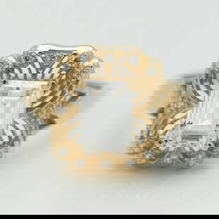 14k White Stone Ring